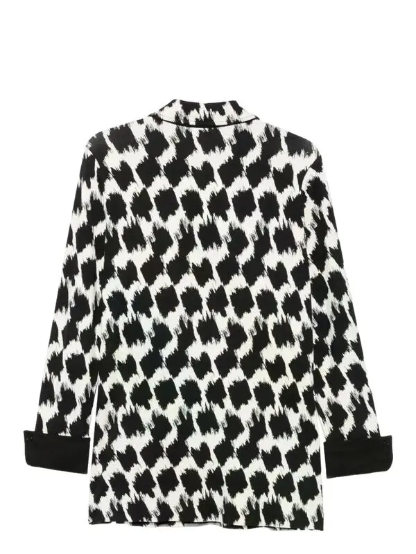 Diane Von Furstenberg Abstract-print Long-sleeve Shirt - Black