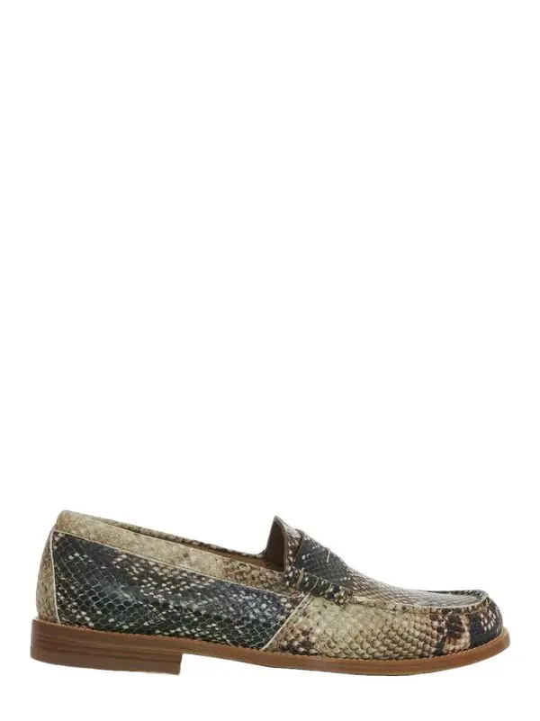 Rhude Snakeskin-effect Penny Loafers - Neutrals