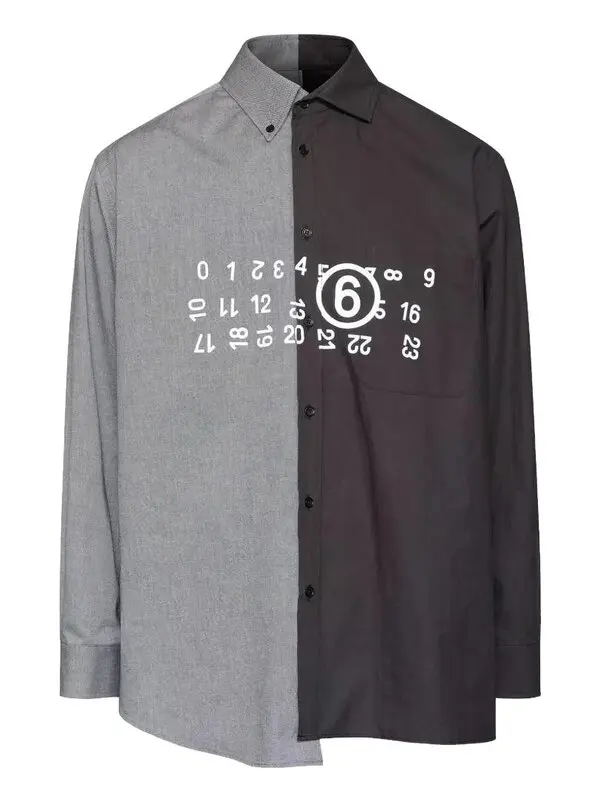 MAISON MARGIELA Logo-print Panelled Shirt - Black