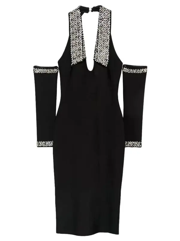 ALESSANDRO LEGORA Crystal-embellished Midi Dress - Black