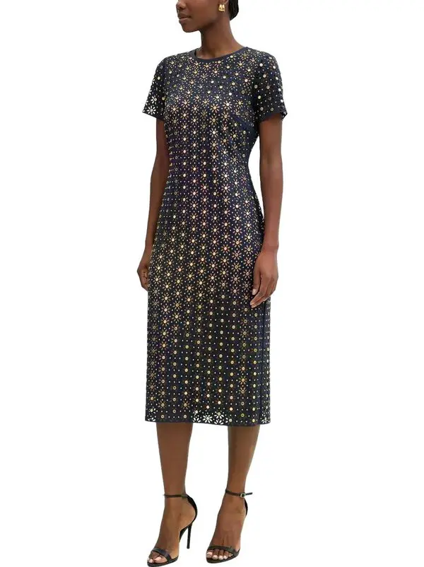 Michael Kors Laser-cut Mirror Scuba Midi Dress - Blue