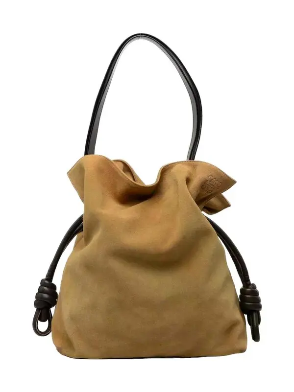 Loewe 2015 Large Suede Flamenco Knot Tote Bag - Brown