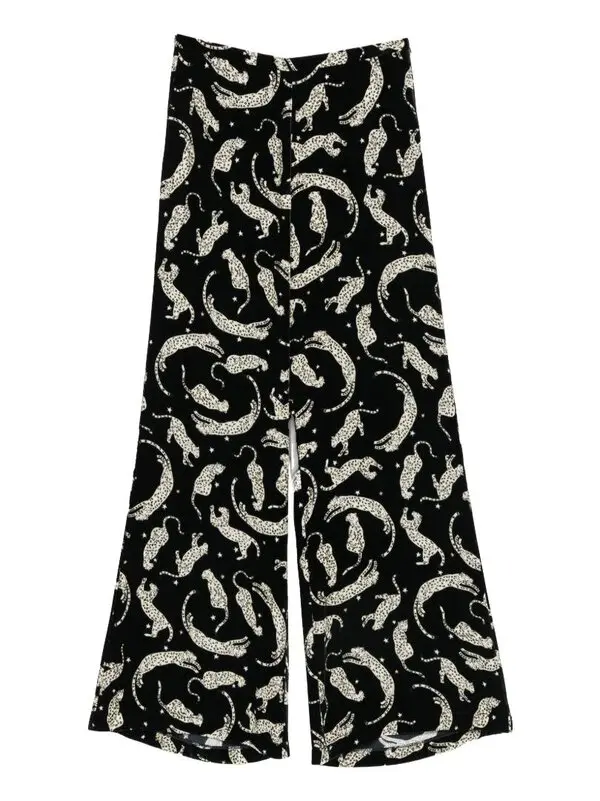 FORTE_FORTE Printed Velvet Trousers - Blue