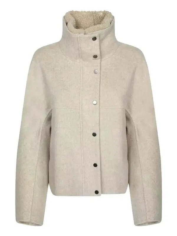 Brunello Cucinelli Shearling-lined High-neck Jacket - Neutrals
