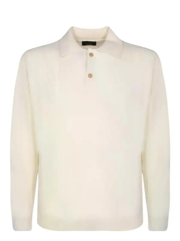 DELL'OGLIO Ribbed-knit Polo Shirt - Neutrals