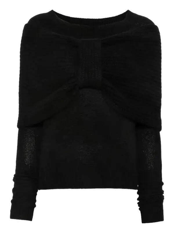 Ermanno Scervino Bow-detail Cashmere Sweater - Black