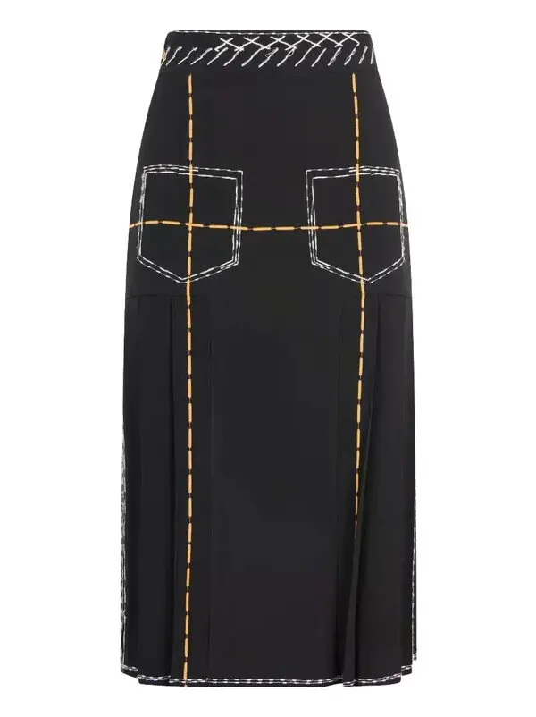 Moschino Contrast-stitch Skirt - Black