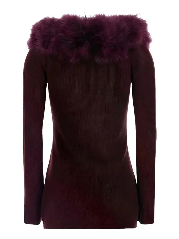 Blumarine Ribbed-knit Cardigan - Red