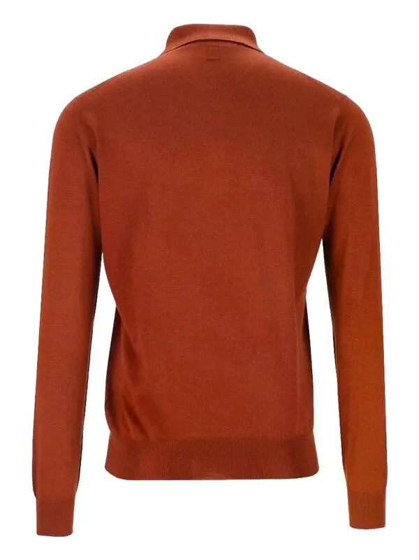 Fedeli Long-sleeve Polo Shirt - Orange