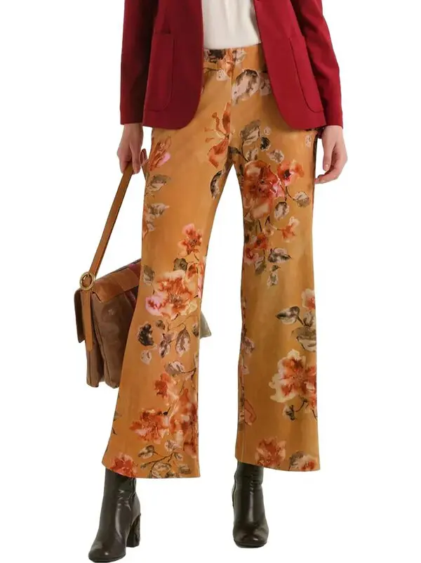 Malìparmi Frosted Blossom Flared Trousers - Orange
