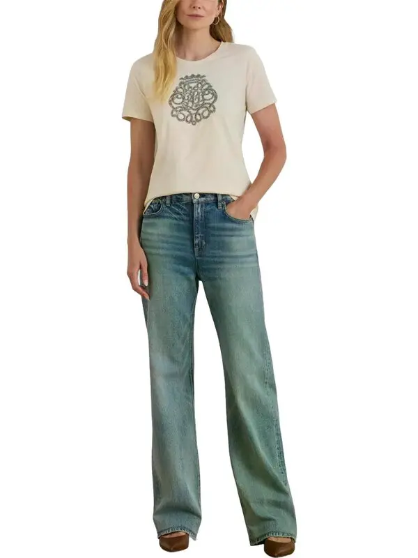 Ralph Lauren Beaded Crest-patch T-shirt - Neutrals