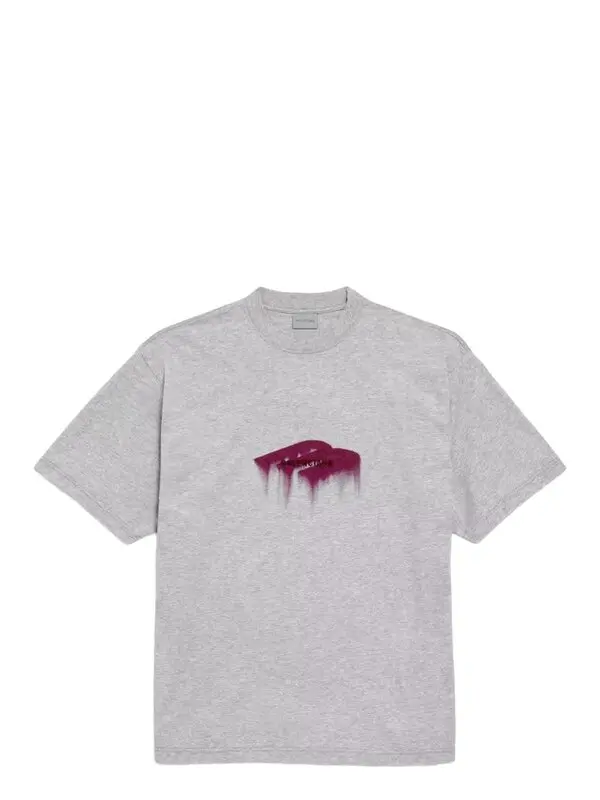 Balenciaga Wet Brush Logo-print Cotton T-shirt - Grey