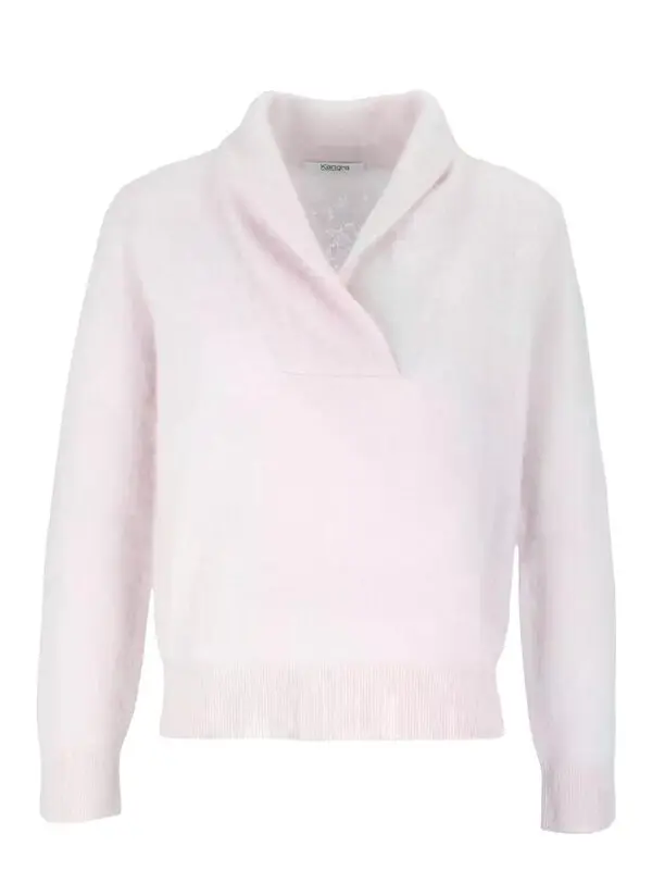 KANGRA Brushed Shawl-collar Sweater - Pink