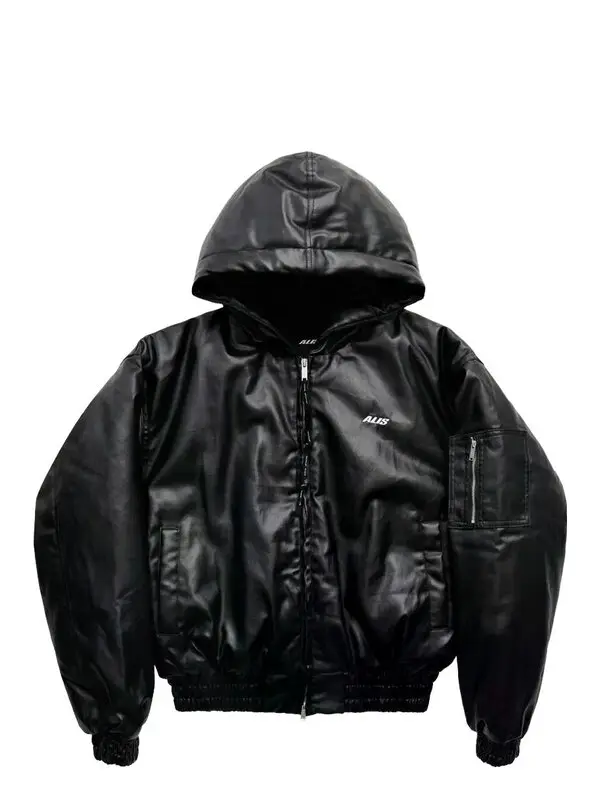 ALIS Hoiy Oversized Hooded Bomber Jacket - Black
