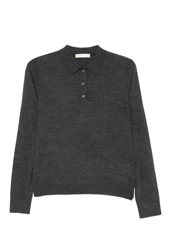 ELEH Long-sleeve Polo Sweater - Grey