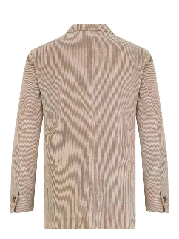 Fedeli Ribbed Single-breasted Jacket - Neutrals