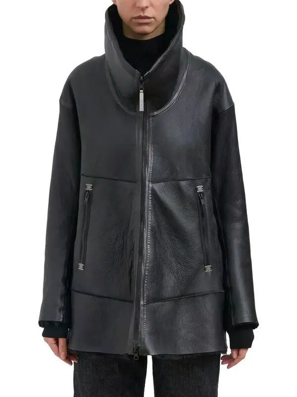 ISAAC SELLAM EXPERIENCE Oversized Sheepskin Coat - Black
