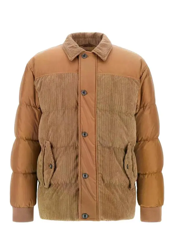 Herno Corduroy-panelled Padded Jacket - Brown