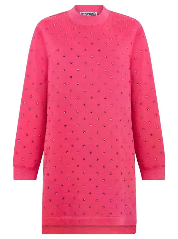 Moschino Crystal-embellished Mini Dress - Pink