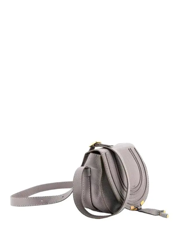 Chloé Marcie Leather Small Crossbody Bag - Grey