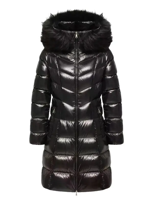 Moncler Fulmarusse Faux-fur Trim Coat - Black