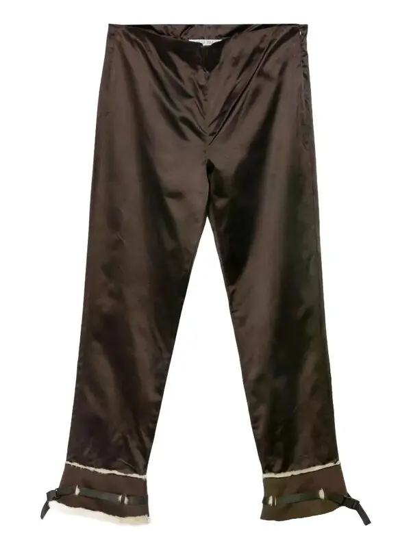 Miu Miu 2000s Satin-finish Trousers - Brown