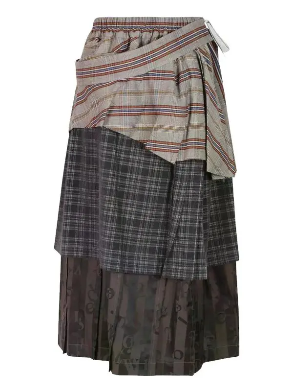 VIVIENNE WESTWOOD Check-print Layered Skirt - Grey