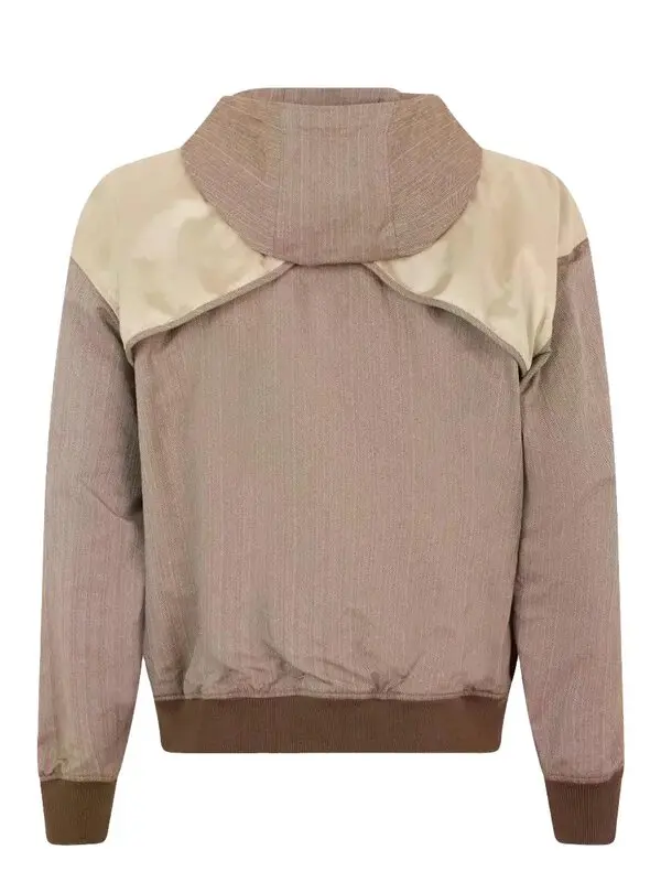 Moschino Zip-up Panelled Hooded Jacket - Brown