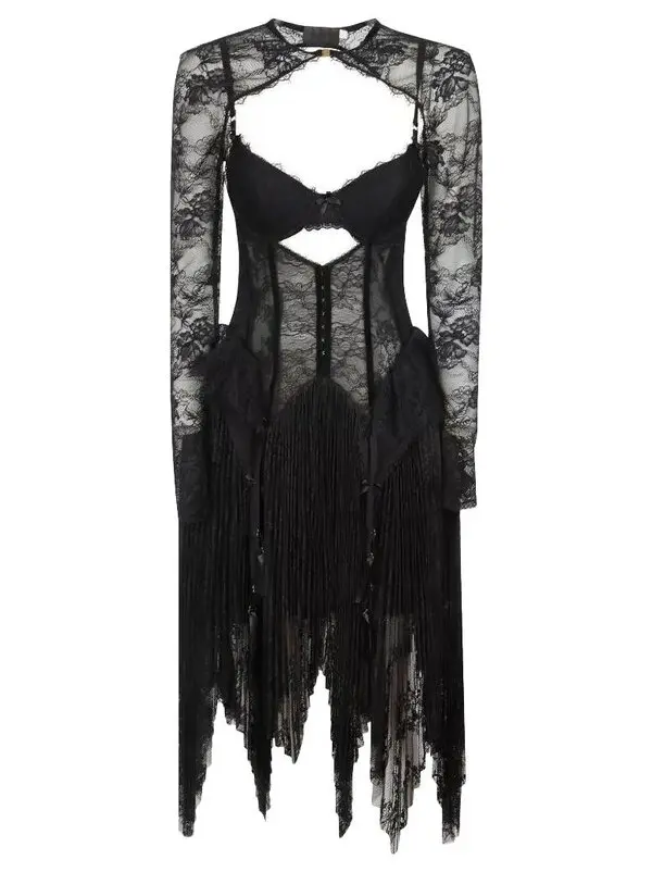 Zimmermann Valiant Lingerie Lace-panelled Mini Dress - Black