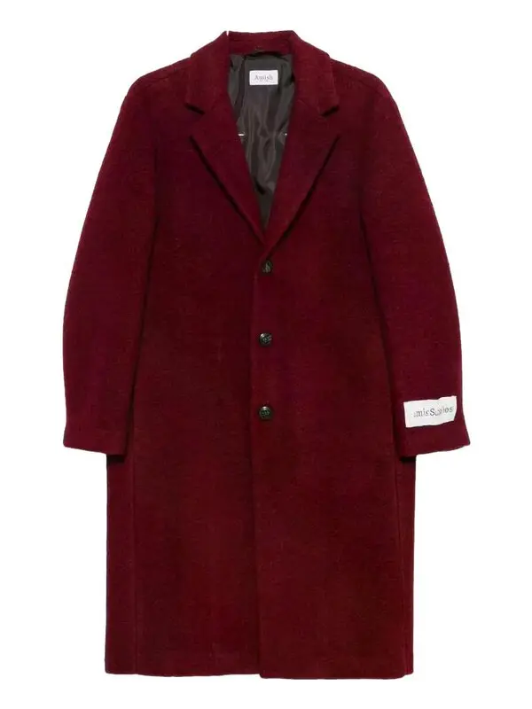 AMISH SUPPLIES Single-breasted Logo-patch Coat - Red