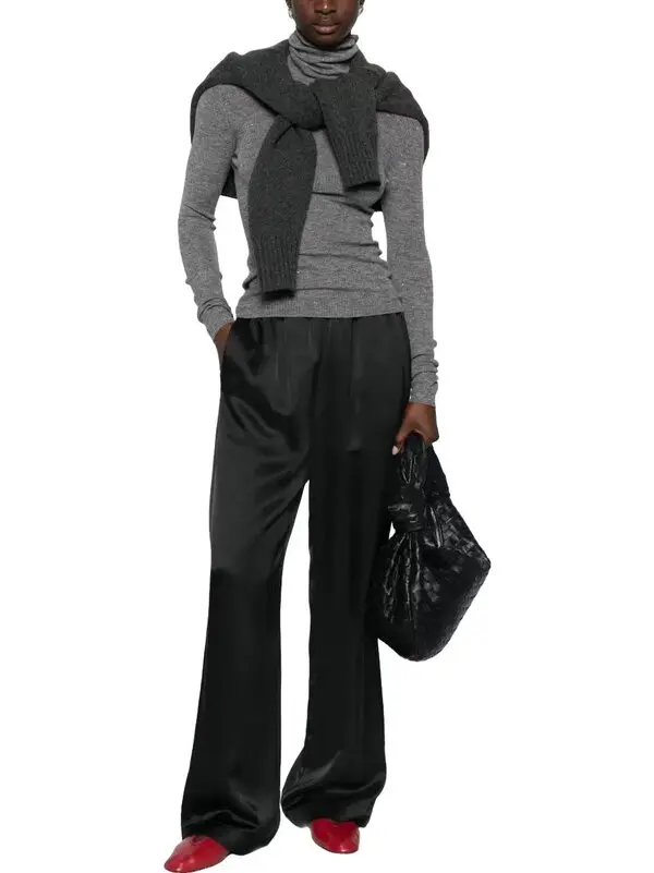ELEH Sequin-embellished Ribbed-knit Sweater - Grey