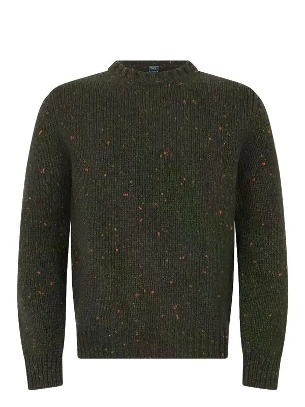 Fedeli Flecked-knit Crew-neck Sweater - Green