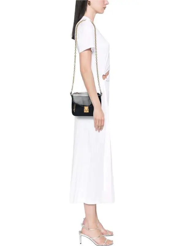 LOUIS VUITTON 2017 Shiny Epi And Monogram Reverse Mini Pochette Metis Satchel - Black