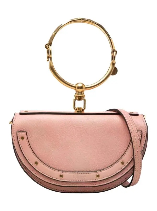 Chloé 2017 Small Leather Nile Bracelet Minaudiere Satchel - Pink