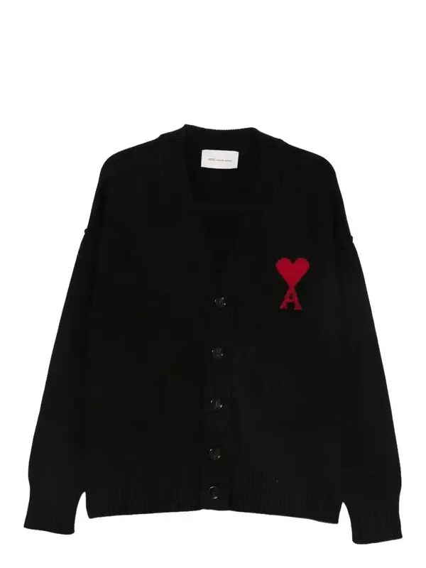 AMI Paris De Coeur Cardigan - Black