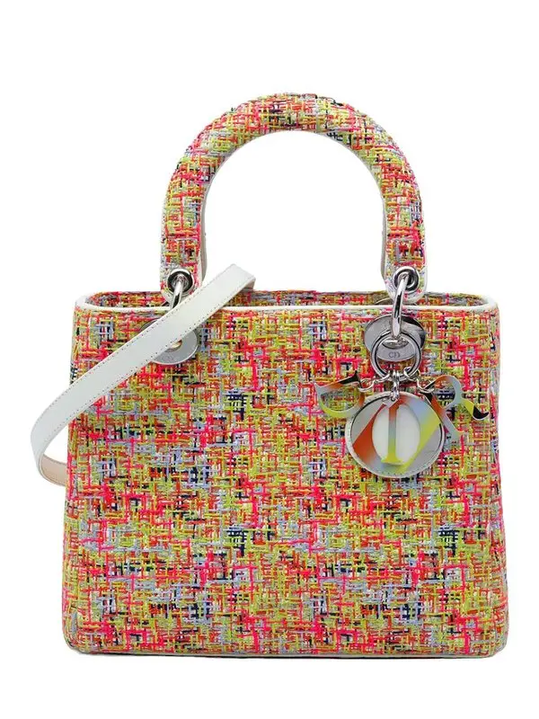 Dior 2013 Medium Multicolor Tweed Lady Satchel - Multicolour
