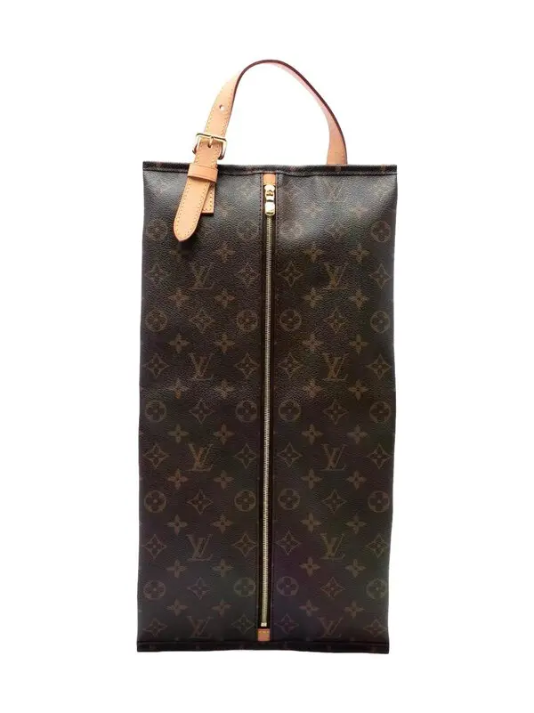 LOUIS VUITTON 2019 Monogram Shoe Pouch Travel Bag - Brown