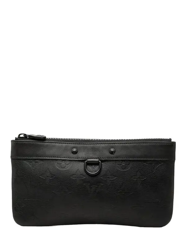 LOUIS VUITTON 2018 Monogram Shadow Pochette Discovery Pm Clutch Bag - Black