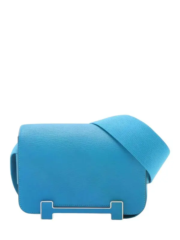 Hermès 2024 Chevre Mysore Geta Crossbody Bag - Blue