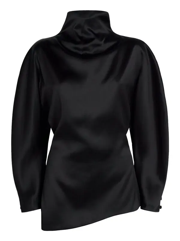 Khaite High-neck Harlow Blouse - Black