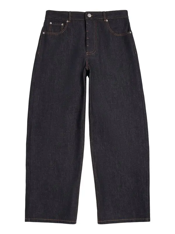 AMI Paris Wide-leg Jeans - Navy