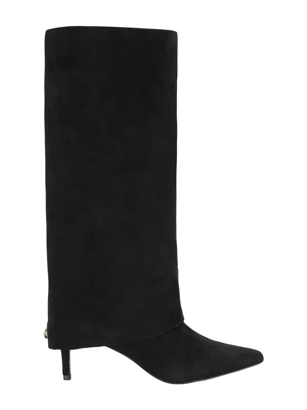 Kurt Geiger Suede Mansion Fold Heeled Boots 90 - Black