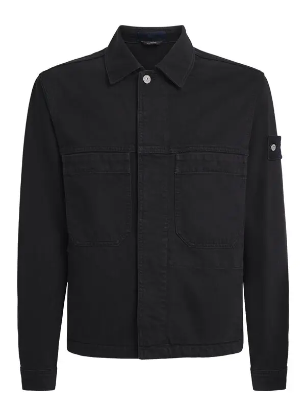 Stone Island Denim Biker Jacket - Black