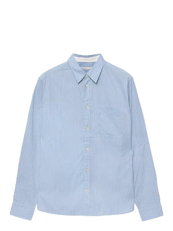 ALLSAINTS Organic Cotton Stripe Judd Shirt - Blue