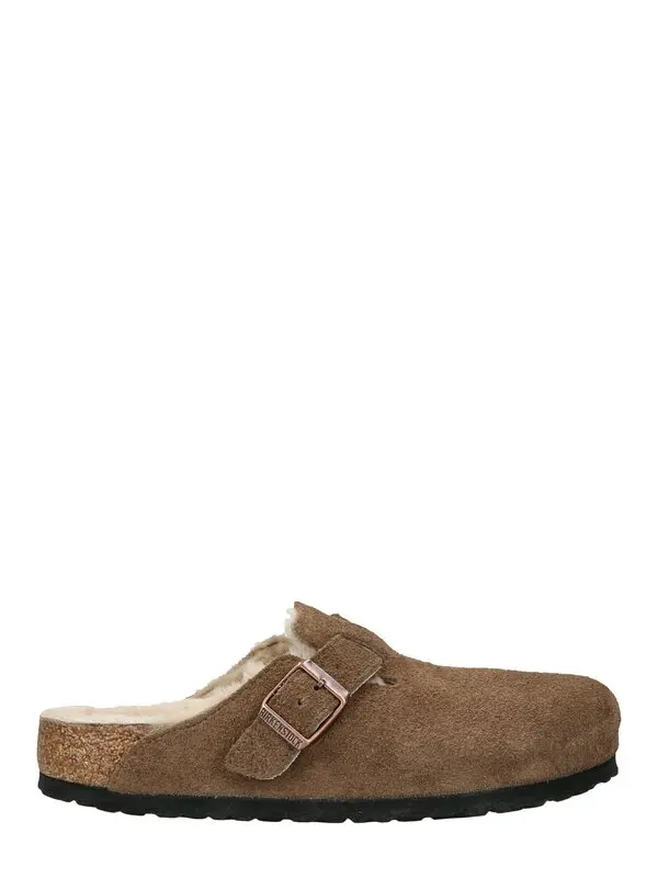 BIRKENSTOCK Shearling Boston Clogs - Brown