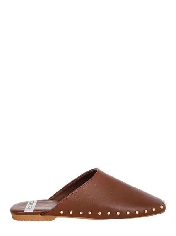 RAG & CO Mackey Studded Flat Mules In By - Brown