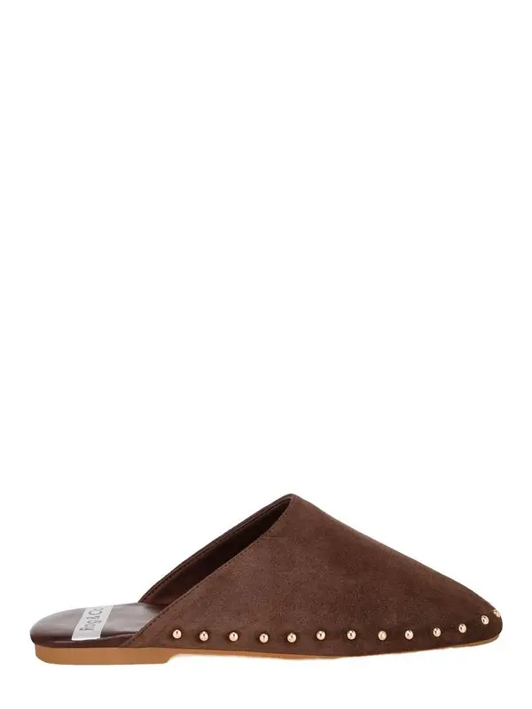 RAG & CO Corbera Studs Embellished Flat Mules In By - Brown