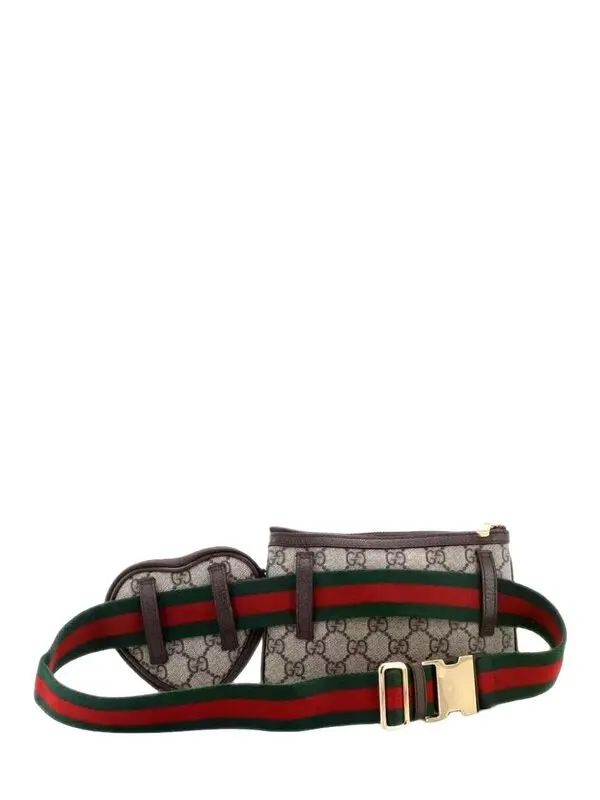 Gucci Ophidia Heart Utility Double Gg Coated Canvas Belt Bag - Brown