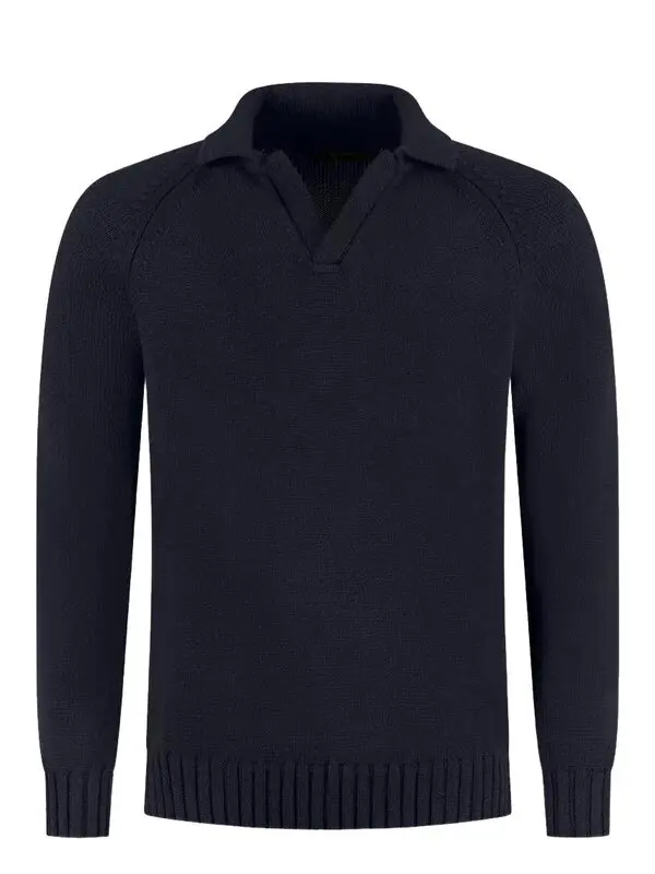 ZANONE Knitted Raglan-sleeve Sweater - Blue