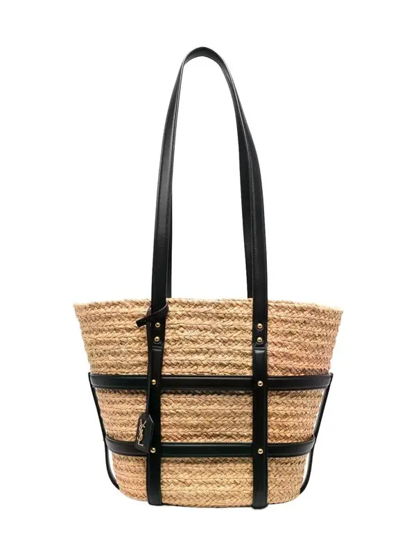 Saint Laurent Panier Woven Tote Bag - Neutrals
